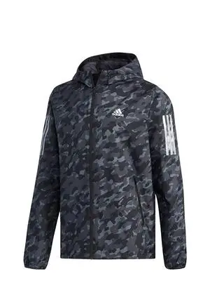 Adidas Camouflage Windproof Hooded Jacket - Black