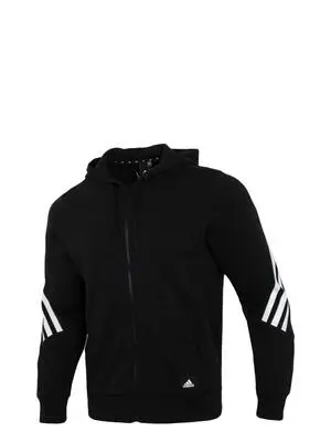 Adidas Three Stripe Knit Hooded Jacket - Multi-color