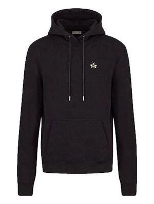 Dior X Kaws Crossover Bee Embroidered Hoodie - Black