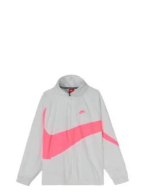 Nike Big Swoosh Half Zipper Jacket - White/pinkred