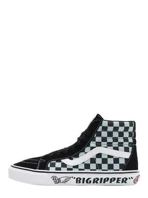 VANS Se Bikes X Sk8-hi Reissue "big Ripper" Black Reflective Checkerboard High Top Sneakers - Black/blue