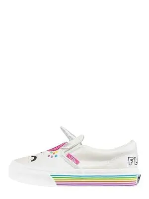 VANS Flour Shop X Classic Slip-on Sneakers - White/pink