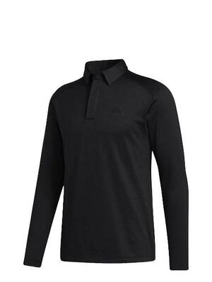 Adidas Sports Fleece Long Sleeve Polo - Black