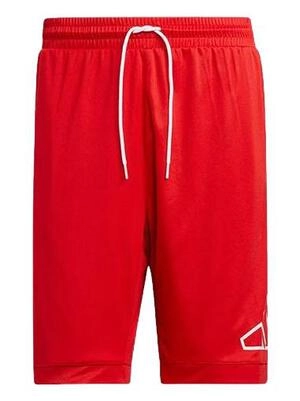 Adidas Big Logo Short Logo Printing Sports Shorts - Red