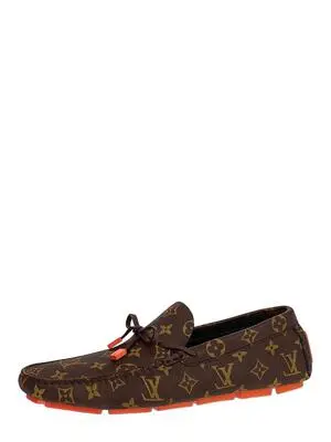 LOUIS VUITTON Monogram Driver Moccasins - Brown/orange