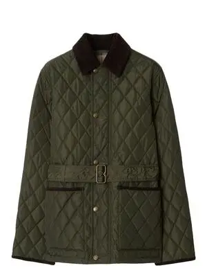 Burberry Quilted Belted Jacket - Green