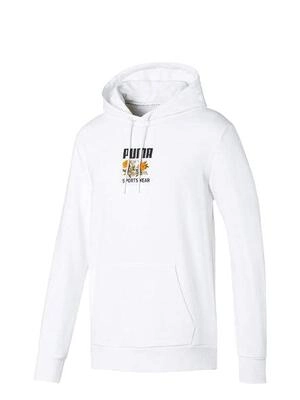 PUMA Graphic Hoodie - White/black/black