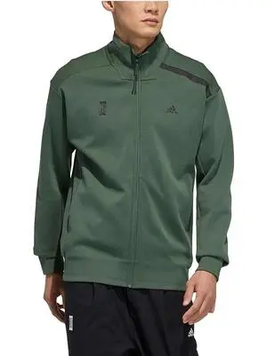 Adidas Casual Sports Stand Collar Zip-up Jacket - Green