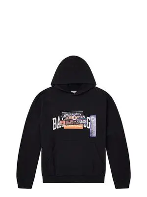 Balenciaga Logo-detailed Cotton-jersey Hoodie - Black
