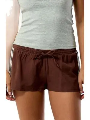 PACSUN Bekah Pull-on Low Rise Cotton Blend Shorts - Brown