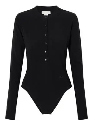 Stella McCartney Ribbed Virgin Wool Bodysuit - Black