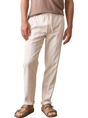 MARINE LAYER Marine Layer Striped Drawstring Hemp Blend Beach Pants
