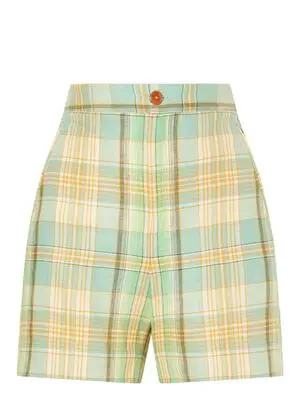 GOD’S TRUE CASHMERE God's True Cashmere Checked Linen Shorts