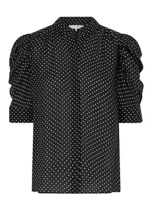 FRAME FRAME Gillian Polka-Dot Silk-Voile Blouse
