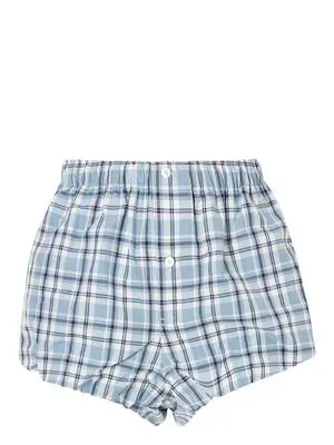 Acne Studios Pebby Checked Cotton Shorts - Blue
