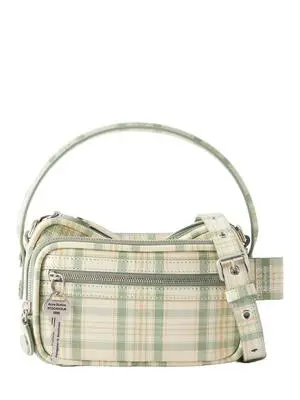 Acne Studios Camero Kit Checked Embellished Leather Shoulder Bag - Neutrals