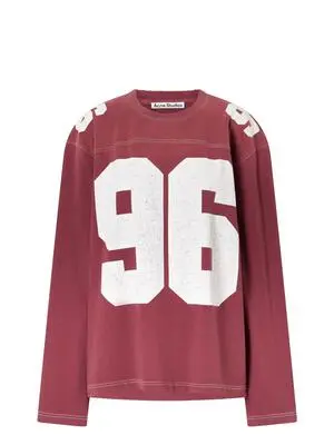 Acne Studios Exfold' Printed Cotton-jersey Sweater - Red