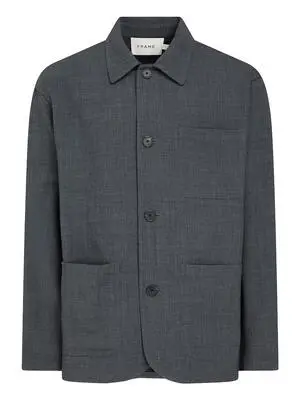 FRAME Wool-blend Shirt Jacket - Dark Gray