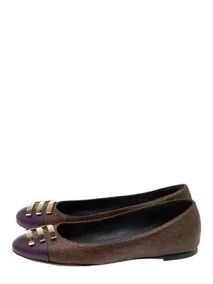Etro Paisley-print Leather Ballet Flats - Brown