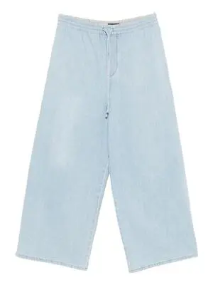 Loewe Wide Leg Drawstring Trousers - Sky Blue