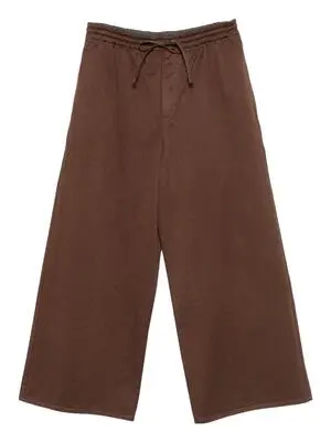 Loewe Cotton Drawstring Trousers - Brown