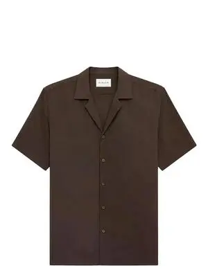 MARSEM Short-sleeved Camp-collar Shirt - Brown