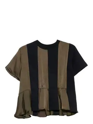 Sacai Short Sleeve Pleated T-shirt - Blue