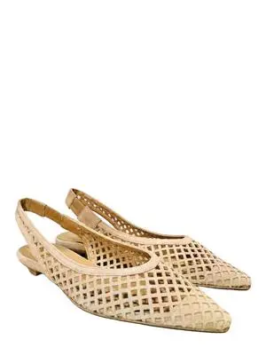 POCHE PARIS Perforated Slingback Pumps - Brown