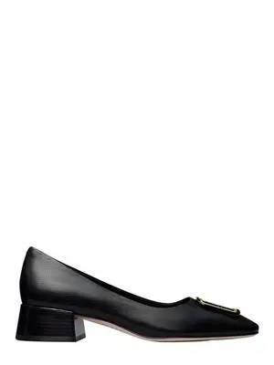 Tory Burch Tory Burch Georgia Leather Square Toe Pumps Deep Black