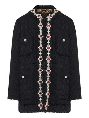 Dolce & Gabbana Embellished Long-sleeved Jacket - Black