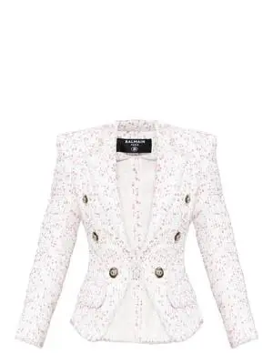 Balmain Embellished Tweed Blazer - White