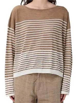 ROBERTO COLLINA Striped Boat Neck Sweater - Multicolor