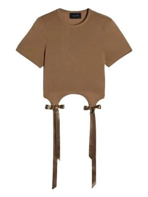 Simone Rocha Simone Rocha Bow Detail T-Shirt Brown