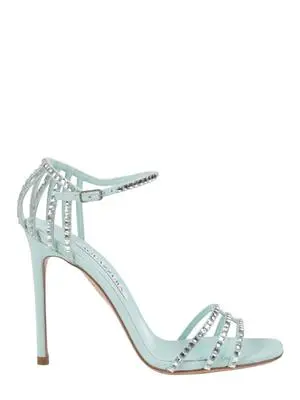 AQUAZZURA Square-toe High-heeled Sandals With Crystal Appliqu - Multicolor