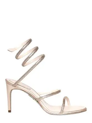 Rene Caovilla Rene Caovilla Crystal Spiral Heeled Sandals Nude