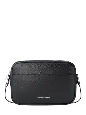 Michael Kors Jet Set Large Pebbled Leather Camera Crossbody Bag - Black