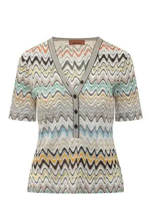 Missoni Zigzag Knit Short-sleeve Top - Multicolor