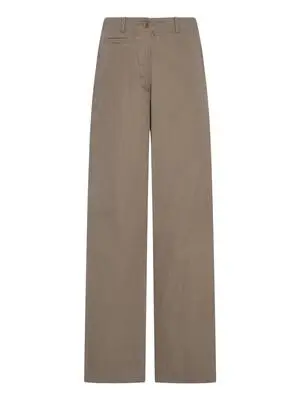 THE ROW Wide-leg Trousers - Dark Sand