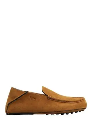 TOD'S Suede Slipper Loafers - Brown