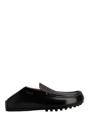 TOD'S Leather Slipper Loafers - Black