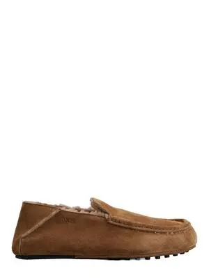 TOD'S Suede Slipper Loafers - Brown
