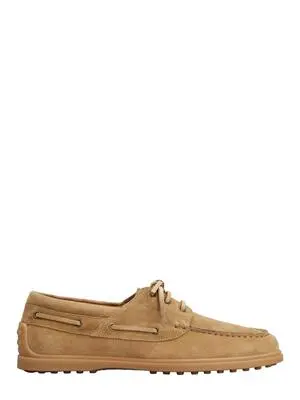 TOD'S Suede Boat Shoes - Brown