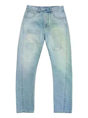 COUNTY OF MILAN Bleached Straight-leg Jeans - Blue