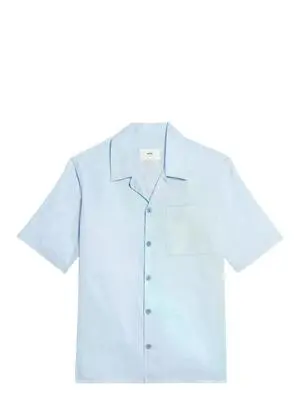 AMI Paris Front Pocket Short Sleeve Shirt - Blue