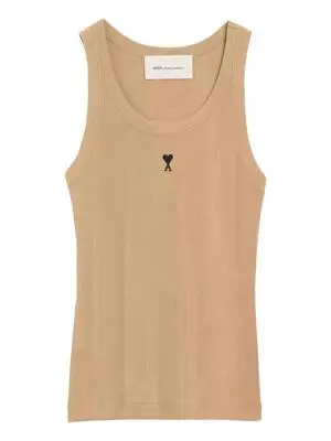 AMI Paris Cotton Blend Tank Top - Neutrals
