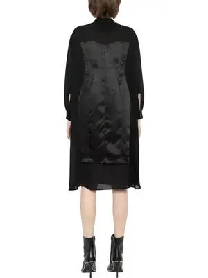 Undercover Satin-panelled Layered Dress - Black