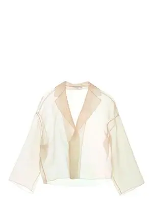 Antonelli Firenze Emma Sheer Silk Jacket - Neutrals