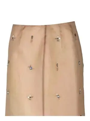 Lafayette 148 New York Embellished Midi Skirt - Neutrals