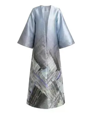 GEMY MAALOUF Structured Geometric Print Kaftan - Blue