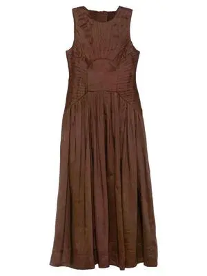 Aje Medea Pleated Bodice Dress - Brown